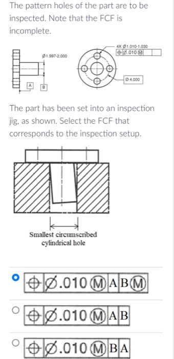 Solved The pattern holes of the part are to be inspected. | Chegg.com