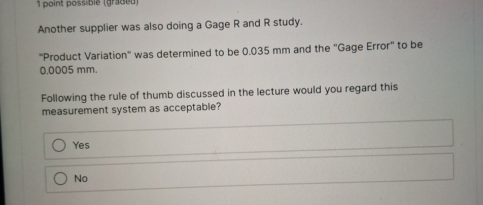 Solved Another supplier was also doing a Gage R and R | Chegg.com