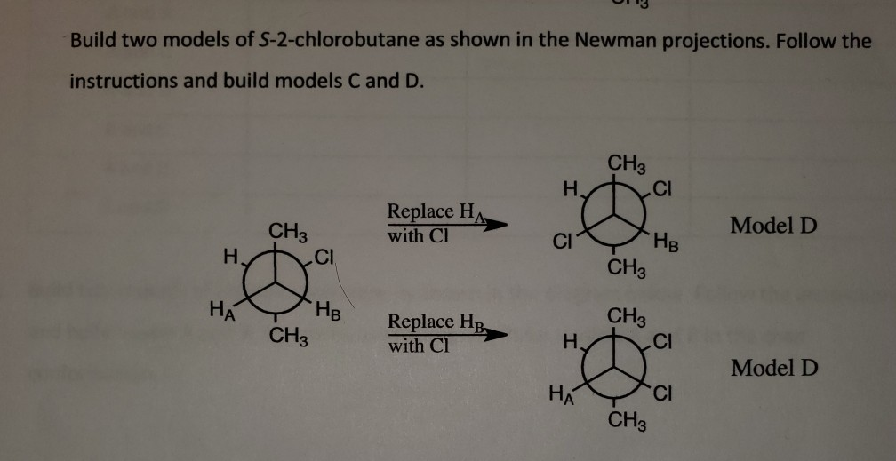 Solved D. Build two models of R-2-chlorobutane as shown in | Chegg.com