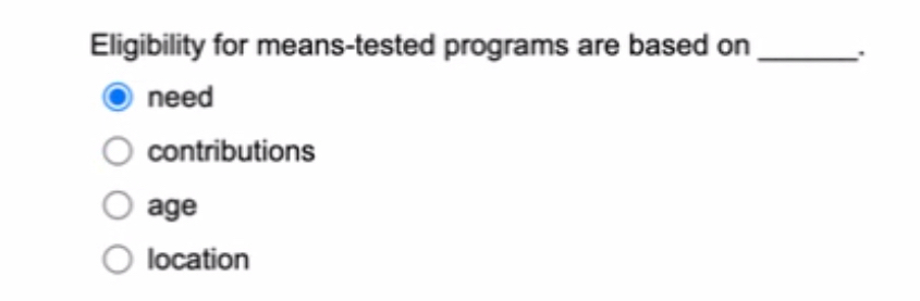 Solved Eligibility for means-tested programs are based | Chegg.com
