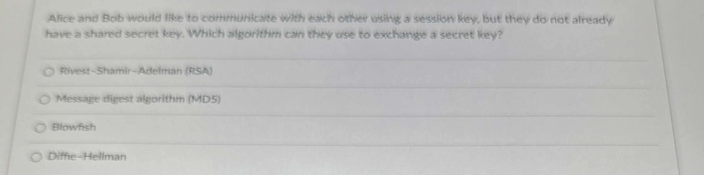 Solved Alice and Bob would like to colhmlnhicate whth each | Chegg.com