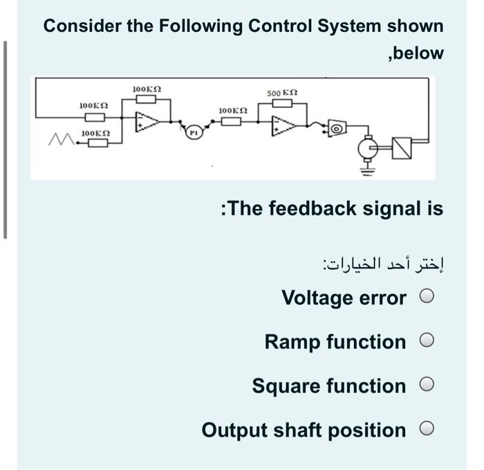 Solved Consider the Following Control System shown ,below | Chegg.com