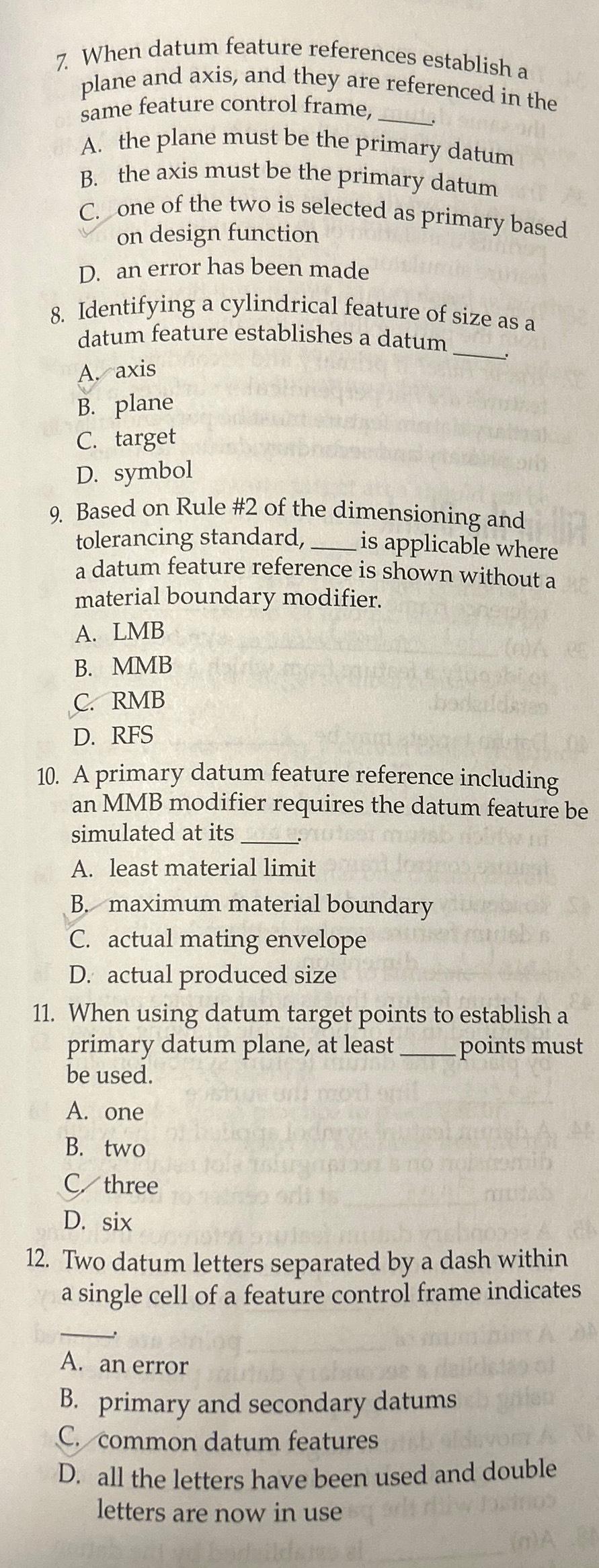Solved When datum feature references establish a plane and | Chegg.com