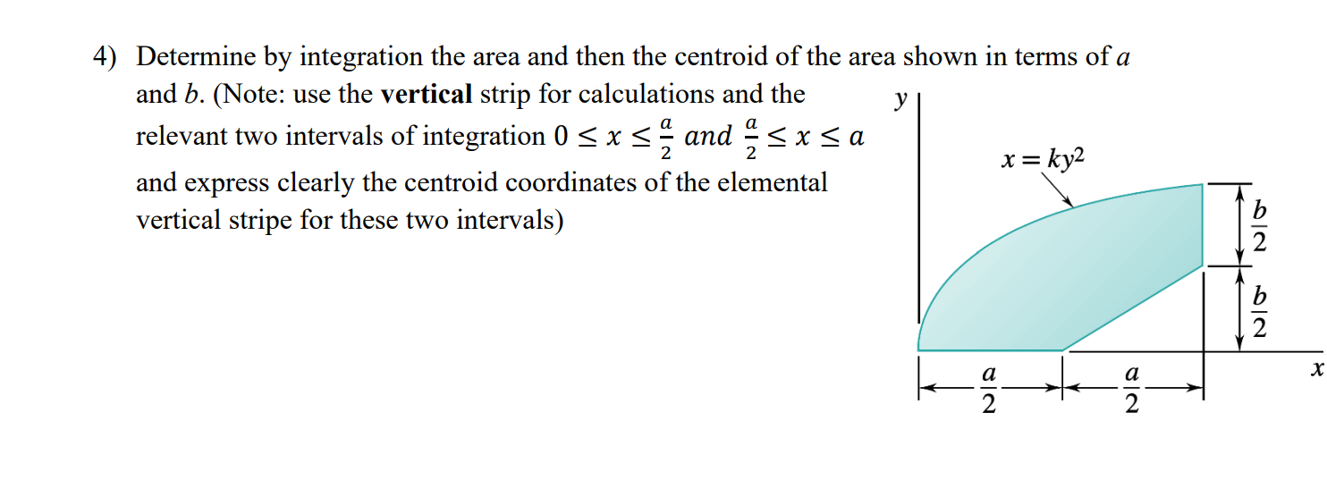 Solved Determine by ﻿integration the area and then the | Chegg.com
