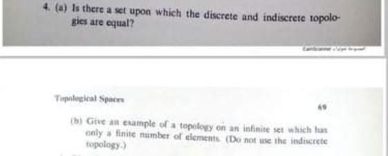 Solved 4. (a) Is there a set upon which the discrete and | Chegg.com