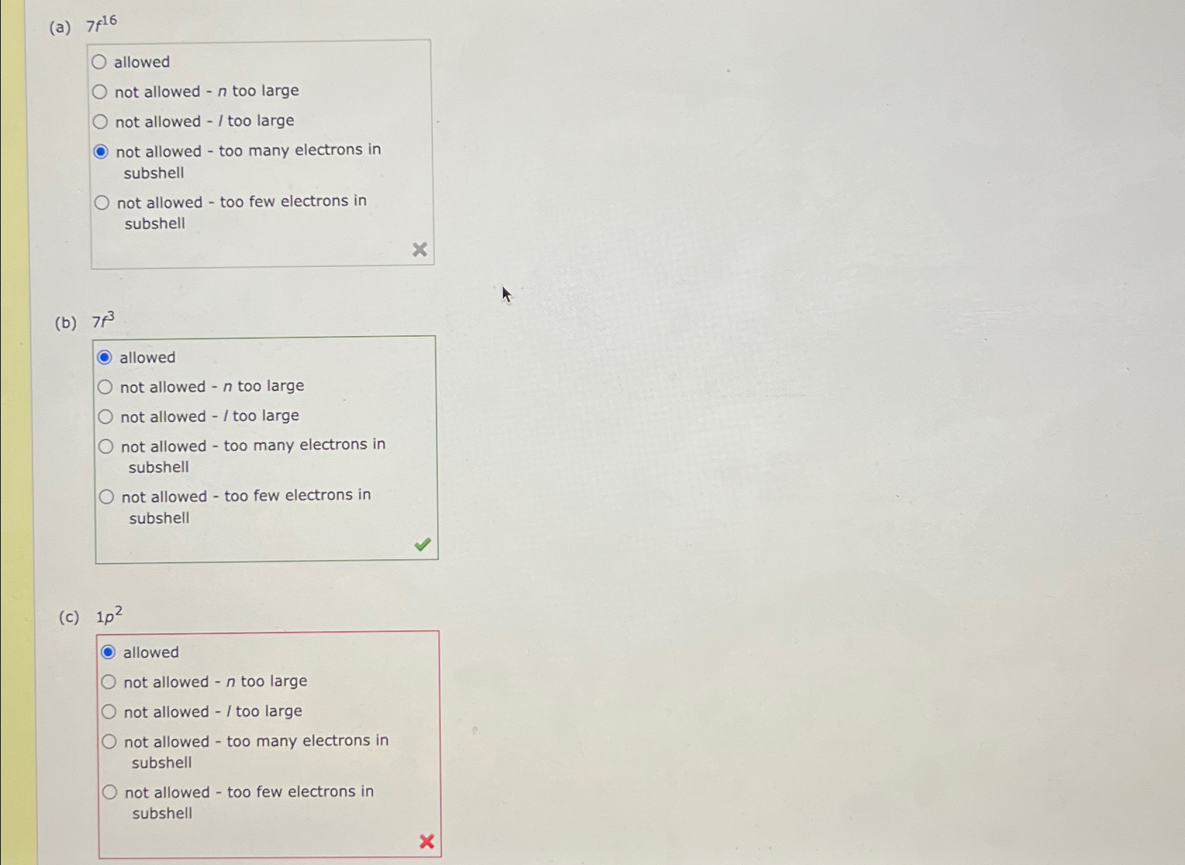 Solved (a) 7f16allowednot allowed - n ﻿too largenot allowed | Chegg.com