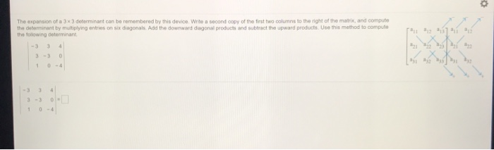 Solved o The expansion of a 3x3 determinant can be | Chegg.com