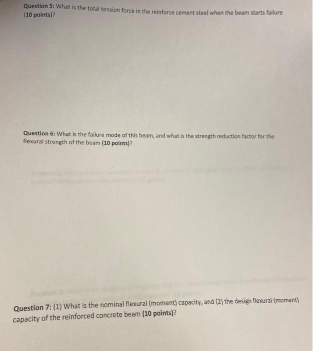 Solved Problem 5: For the reinforced concrete beam shown | Chegg.com
