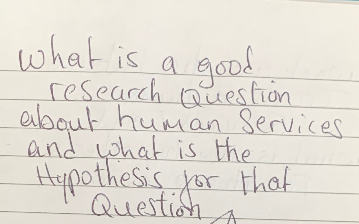 What is a good research Question about human Services | Chegg.com