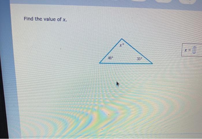 Solved Find the value of x. 46° 35 | Chegg.com
