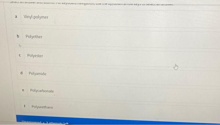 Solved Classify the following polymer according to its | Chegg.com