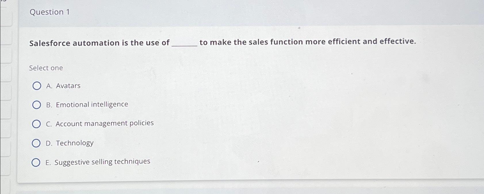 Solved Question 1Salesforce automation is the use of to make | Chegg.com