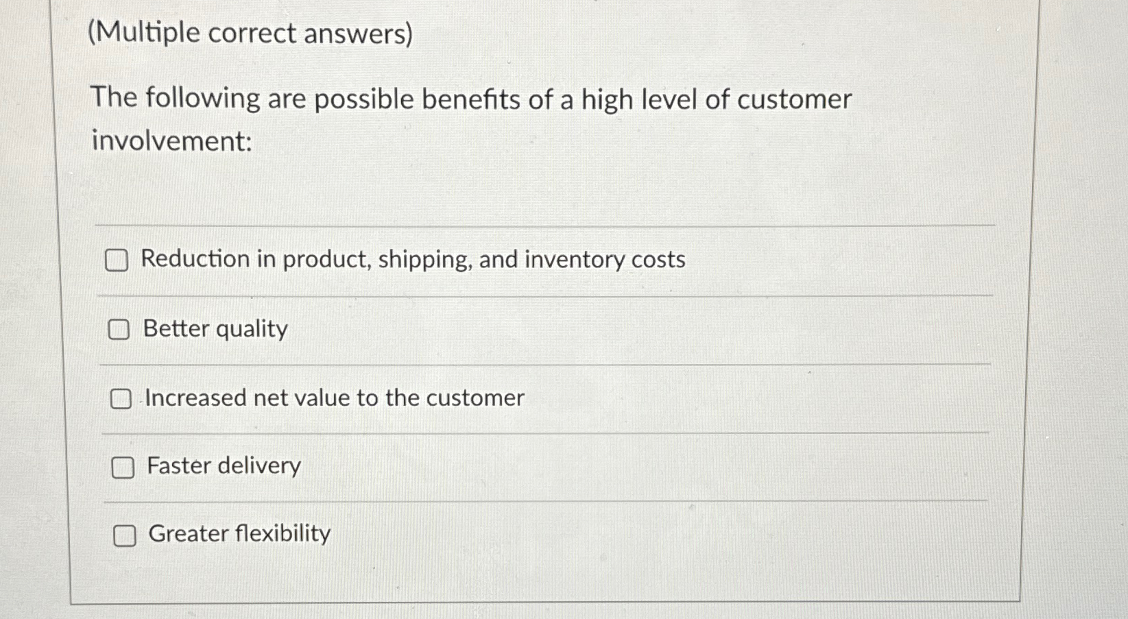 Solved (Multiple correct answers)The following are possible | Chegg.com