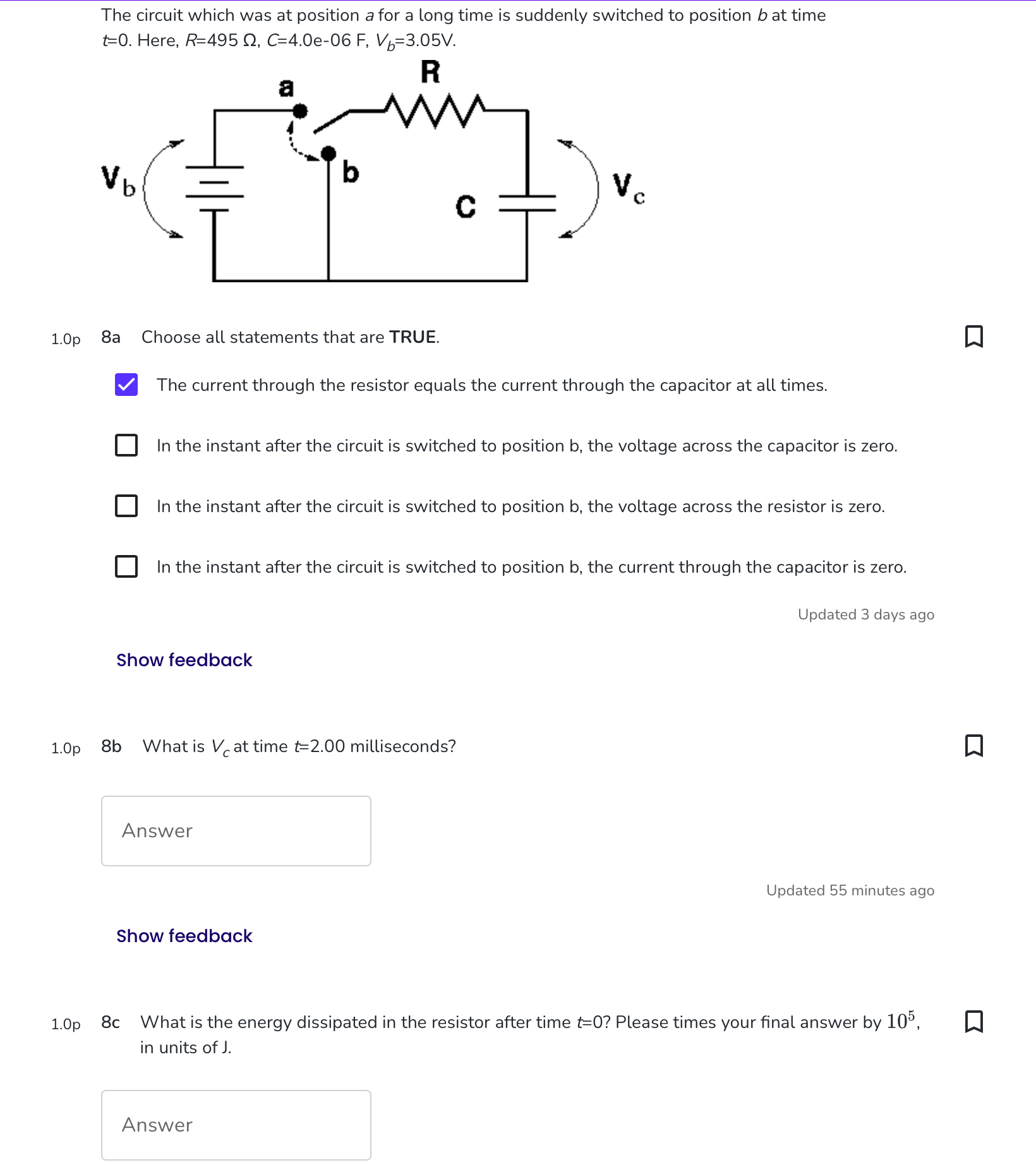 Solved Please only answer 8c) (Disclaimer: | Chegg.com