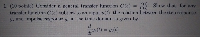 (10 ﻿points) ﻿Consider a general transfer function | Chegg.com