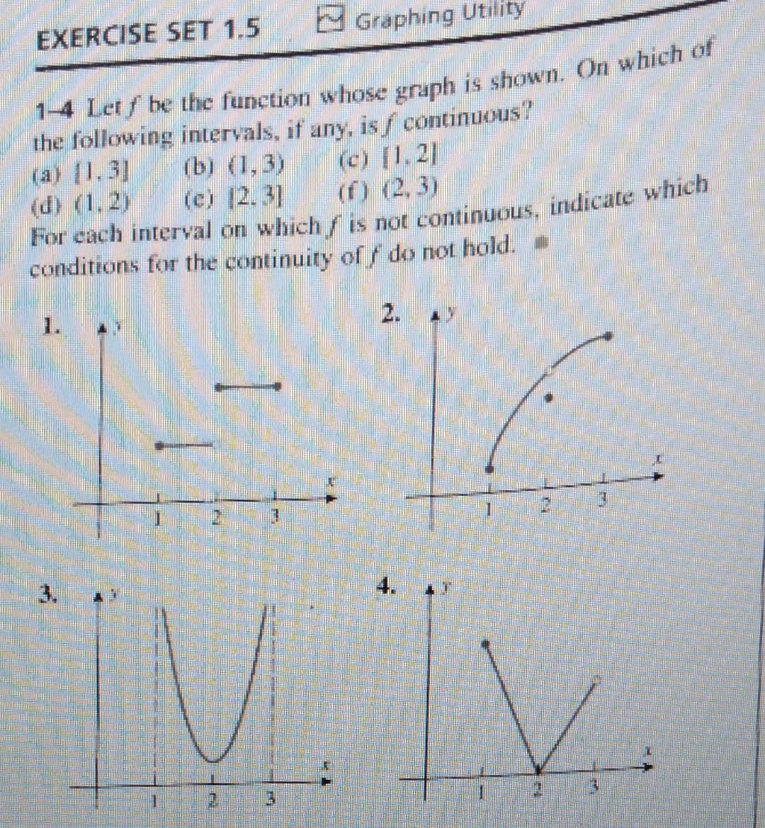 Solved EXERCISE SET 1.5 14 Graphing Utility 1-4 Leis be the | Chegg.com