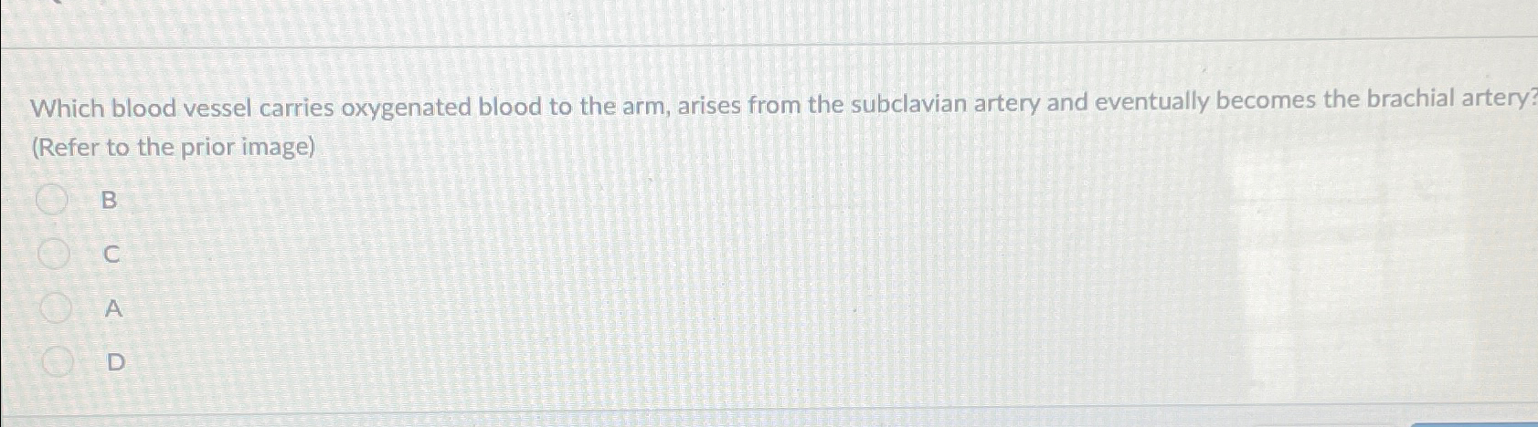 Solved Which blood vessel carries oxygenated blood to the | Chegg.com