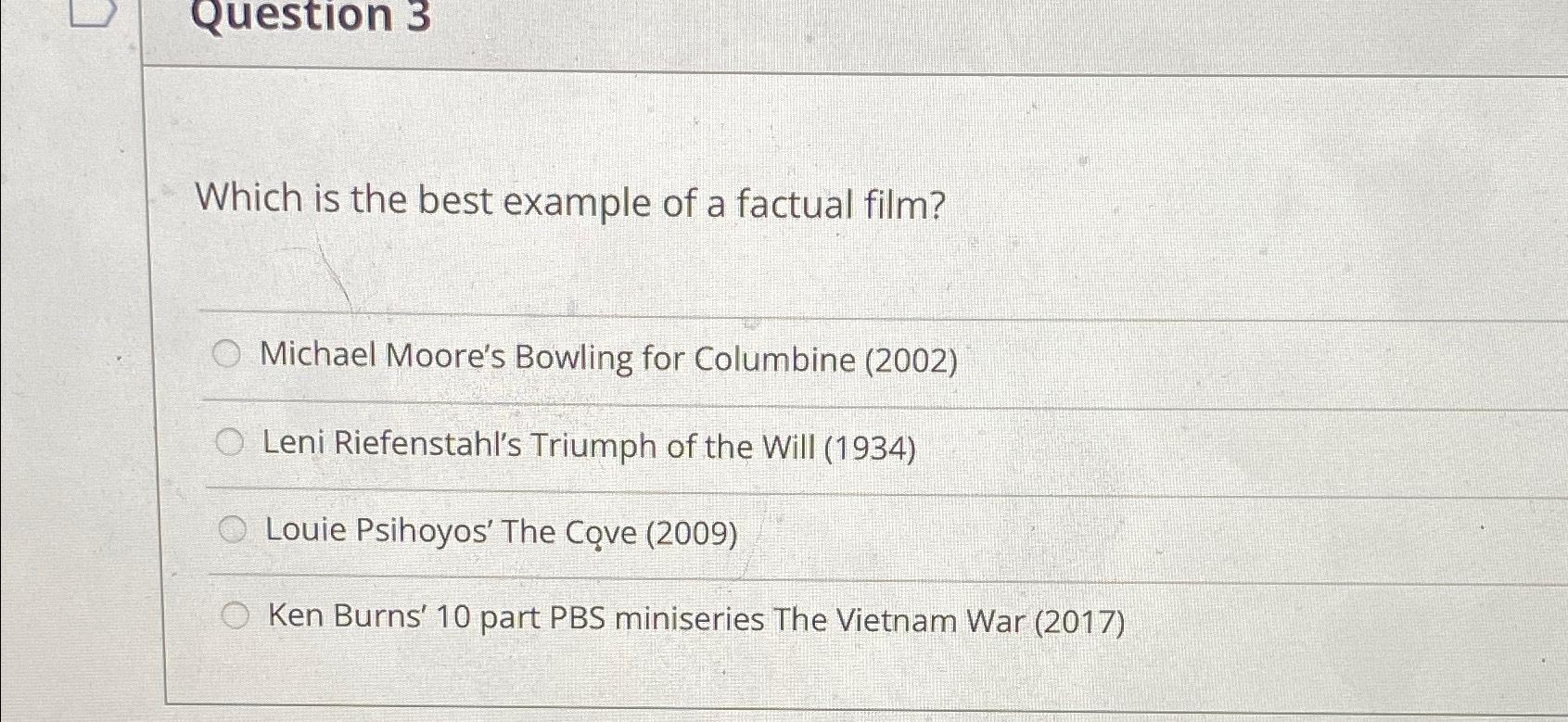 Question 3Which is the best example of a factual | Chegg.com