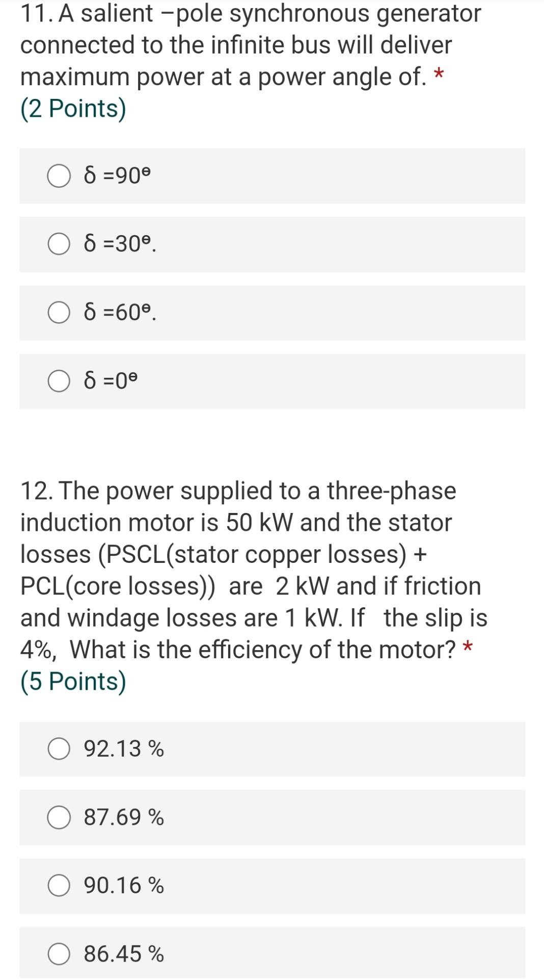 Solved 11. A salient -pole synchronous generator connected | Chegg.com