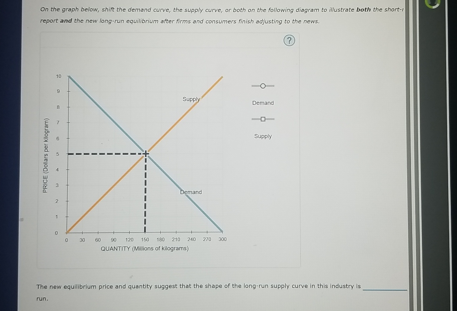Short-run and long-run effects of a shift in | Chegg.com