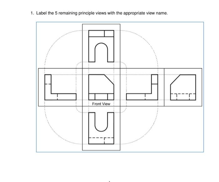 Solved 1. Label the 5 remaining principle views with the | Chegg.com