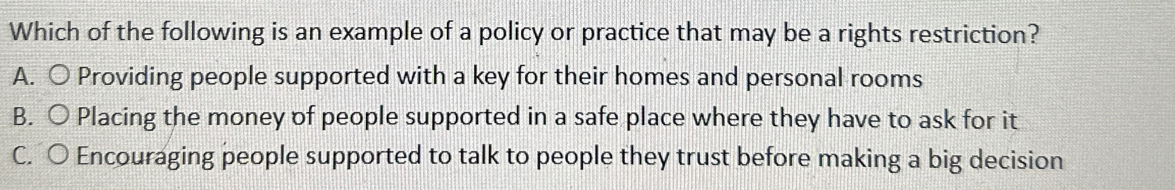 Solved Which of the following is an example of a policy or | Chegg.com