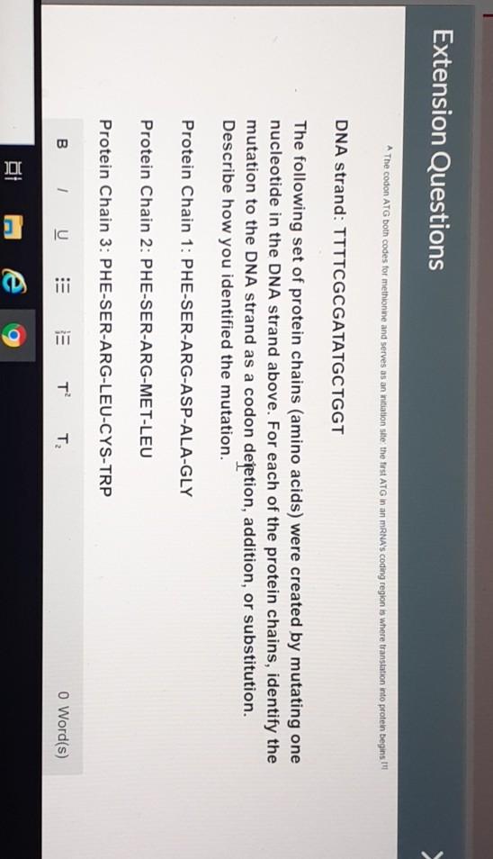 Solved Extension Questions The codon ATG both codes for | Chegg.com