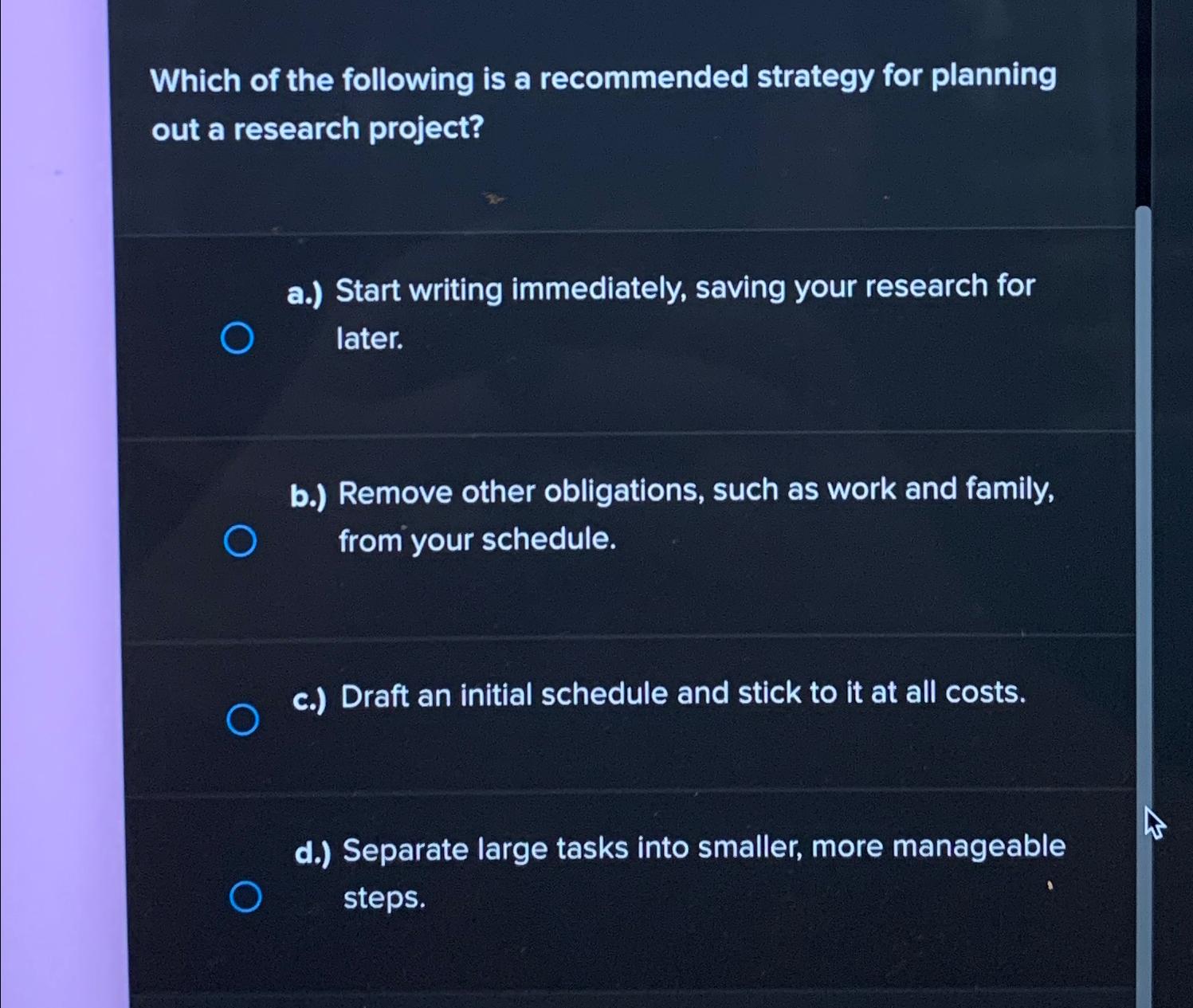 Solved Which of the following is a recommended strategy for | Chegg.com