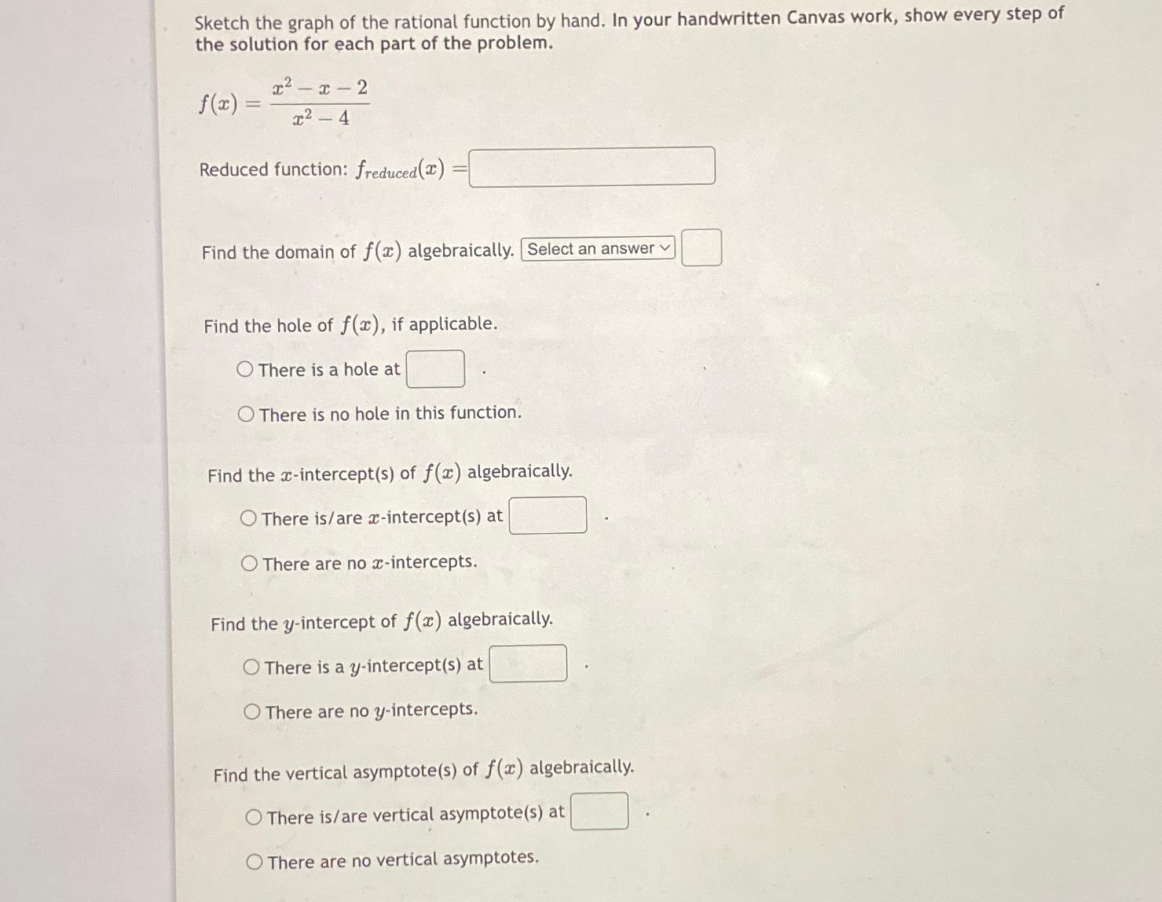 Solved Sketch the graph of the rational function by hand. In | Chegg.com
