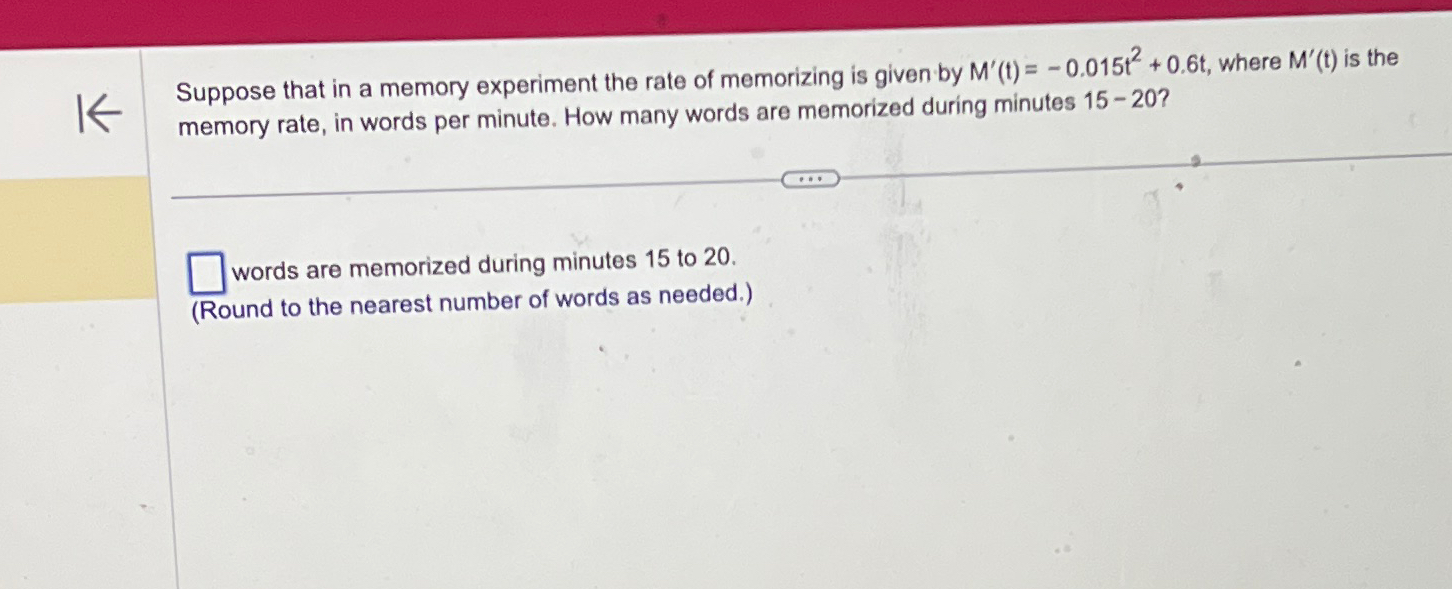 Solved Suppose that in a memory experiment the rate of | Chegg.com