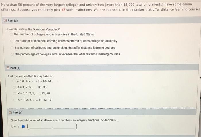 Solved More than 96 percent of the very largest colleges and | Chegg.com