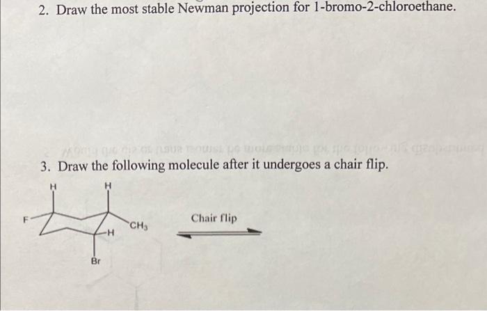 Solved 2. Draw the most stable Newman projection for | Chegg.com