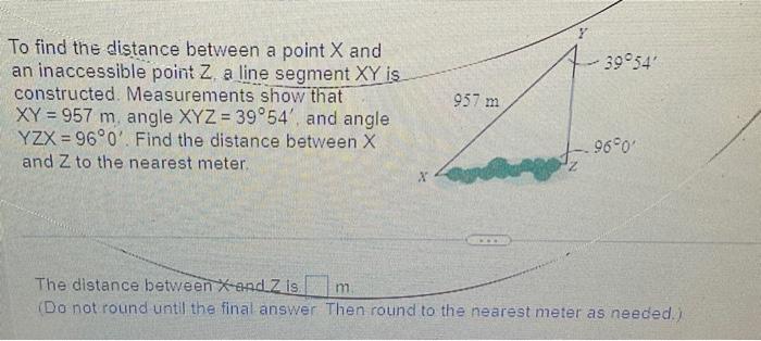 Solved To find the distance between a point X and an | Chegg.com