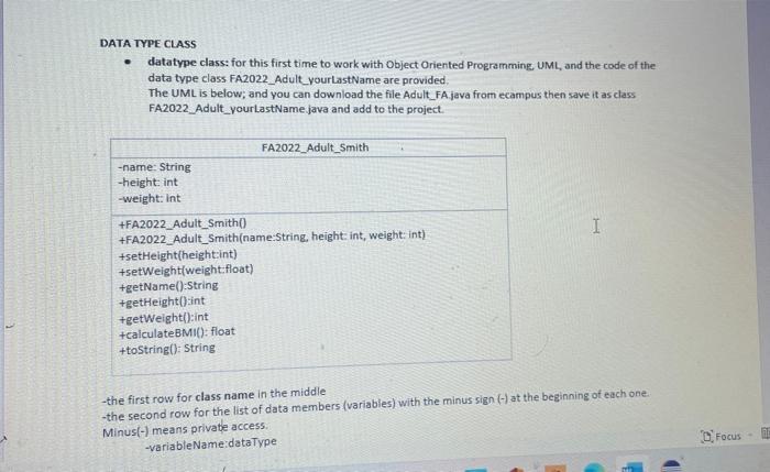Solved DATA TYPE CLASS - datatype class: for this first time | Chegg.com