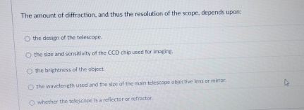 Solved The amount of diffraction, and thus the resolution of | Chegg.com