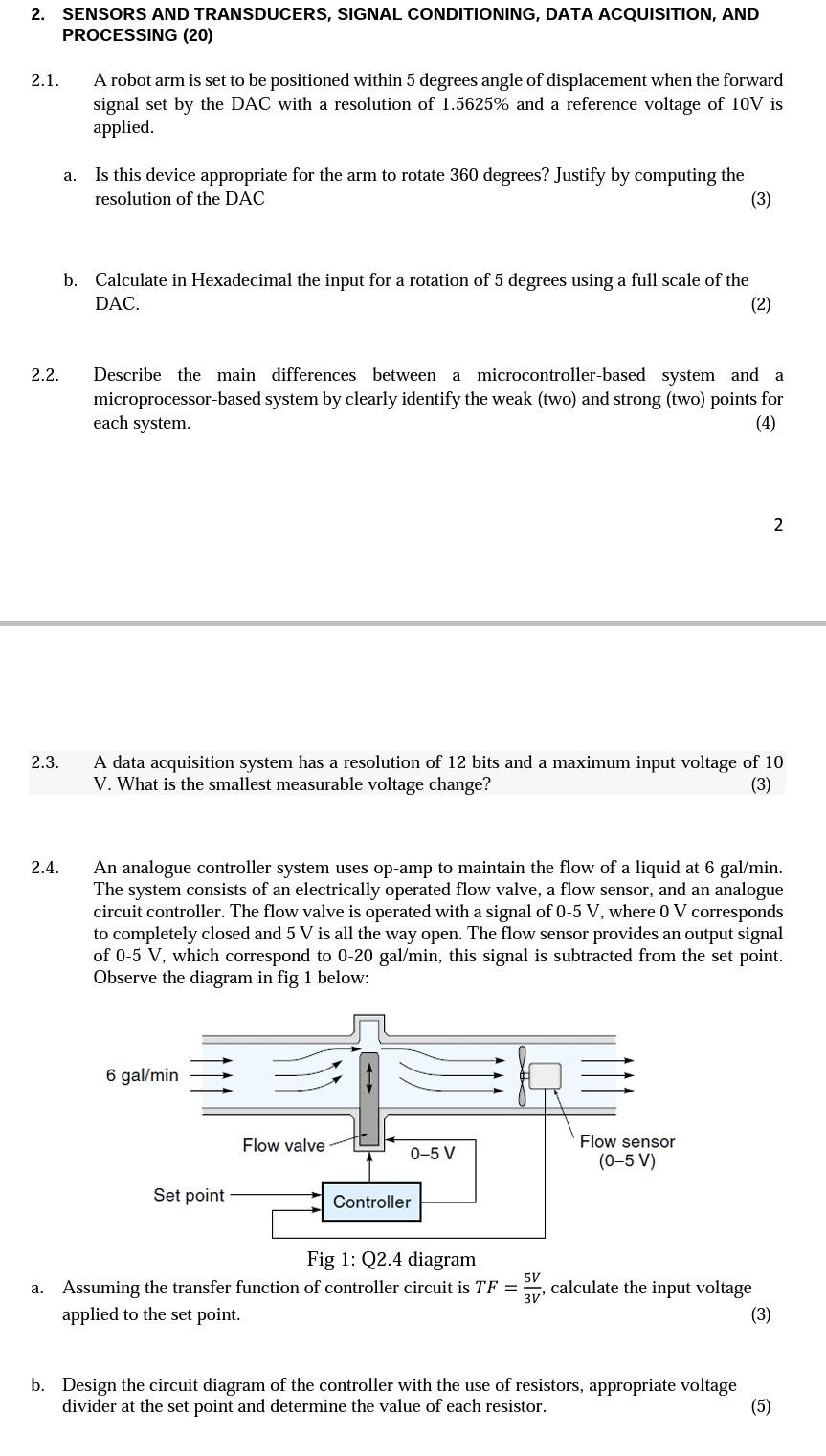 2. SENSORS AND TRANSDUCERS, SIGNAL CONDITIONING, DATA | Chegg.com