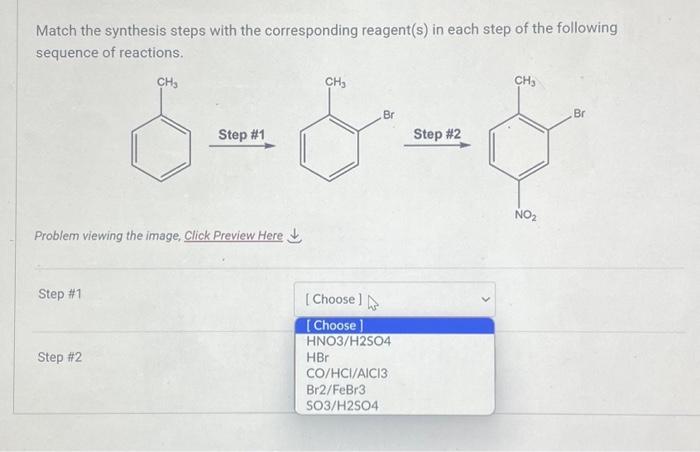 Solved Match the synthesis steps with the corresponding | Chegg.com
