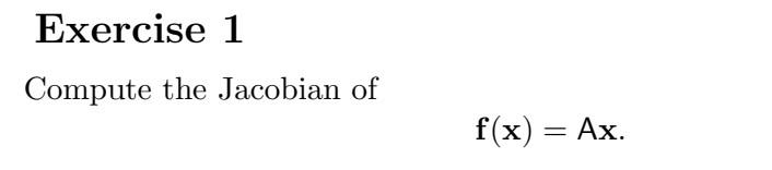 Solved Exercise 1 Compute the Jacobian of f(x)=Ax | Chegg.com