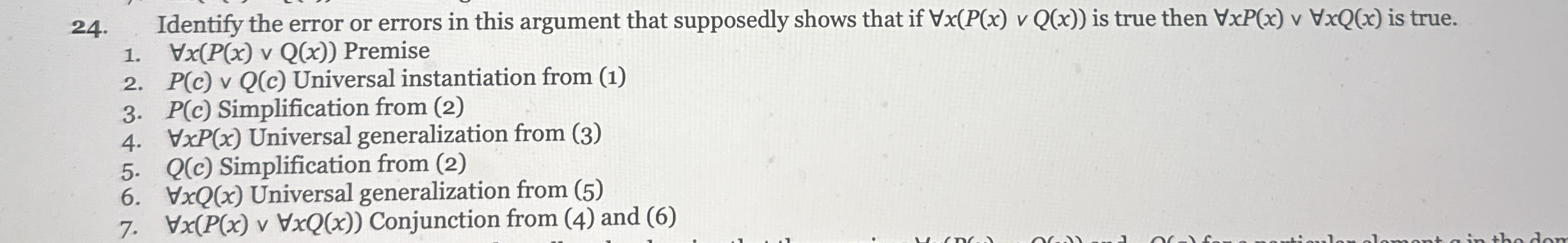 Identify the error or errors in this argument that | Chegg.com