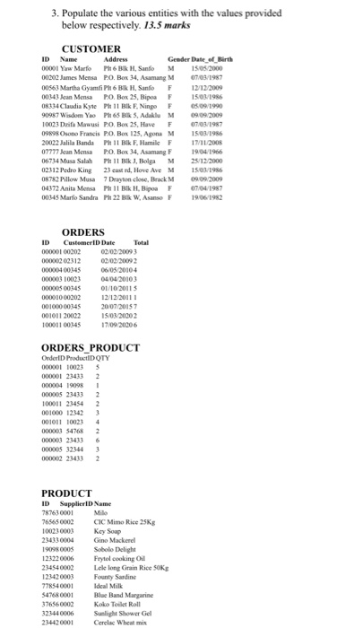 Solved USE THE ERD BELOW TO ANSWER THE QUESTIONS THAT | Chegg.com