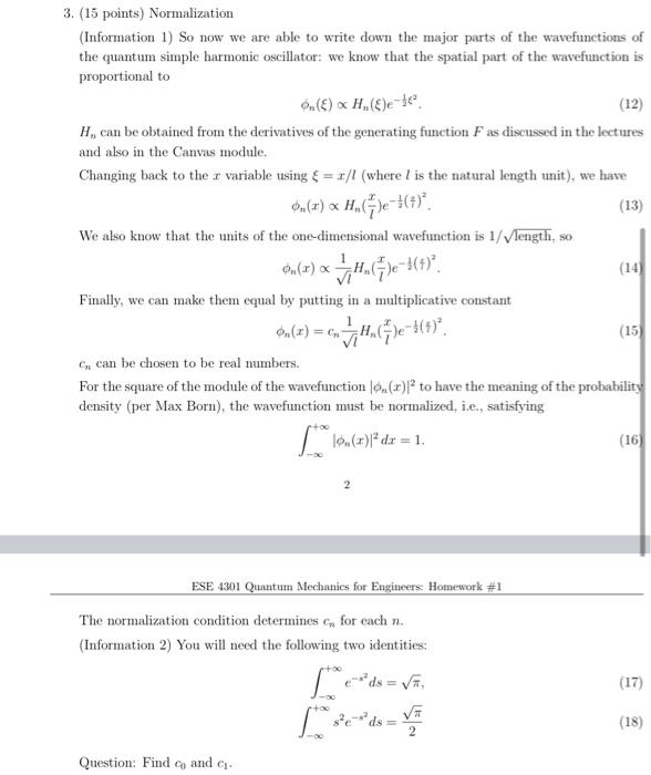 3. (15 points) Normalization (Information 1) So now | Chegg.com