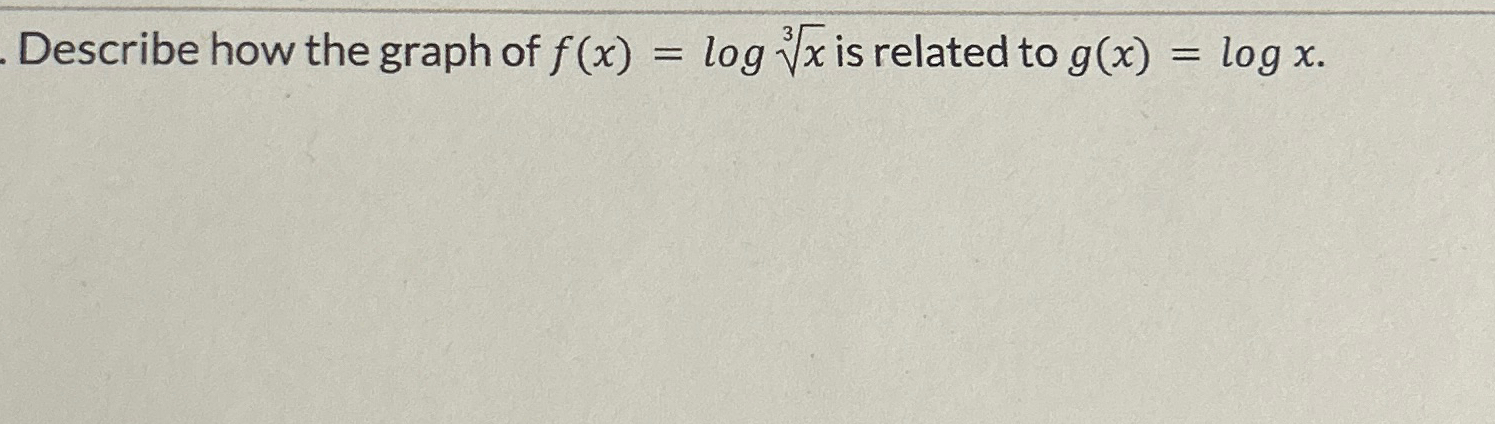Solved Describe how the graph of f(x)=logx3 ﻿is related to | Chegg.com