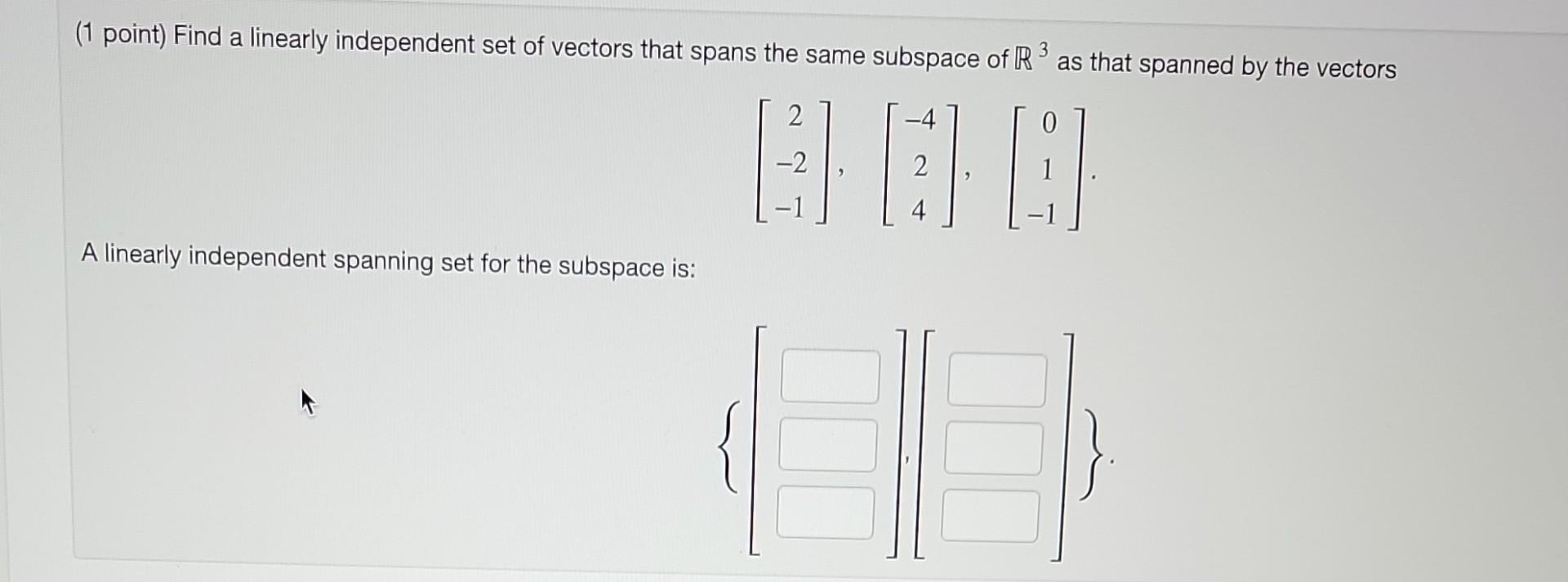 Solved (1 point) Which of the following sets are subspaces | Chegg.com
