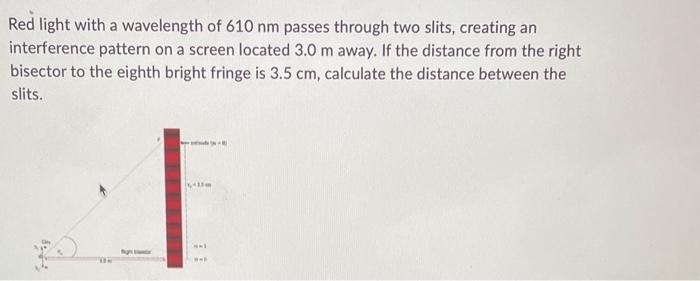 Solved Red light with a wavelength of 610 nm passes through | Chegg.com