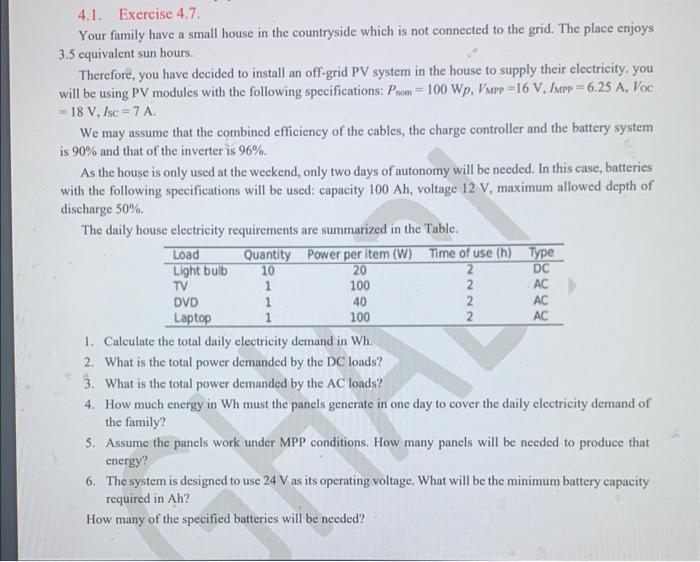 Solved Your family have a small house in the countryside | Chegg.com