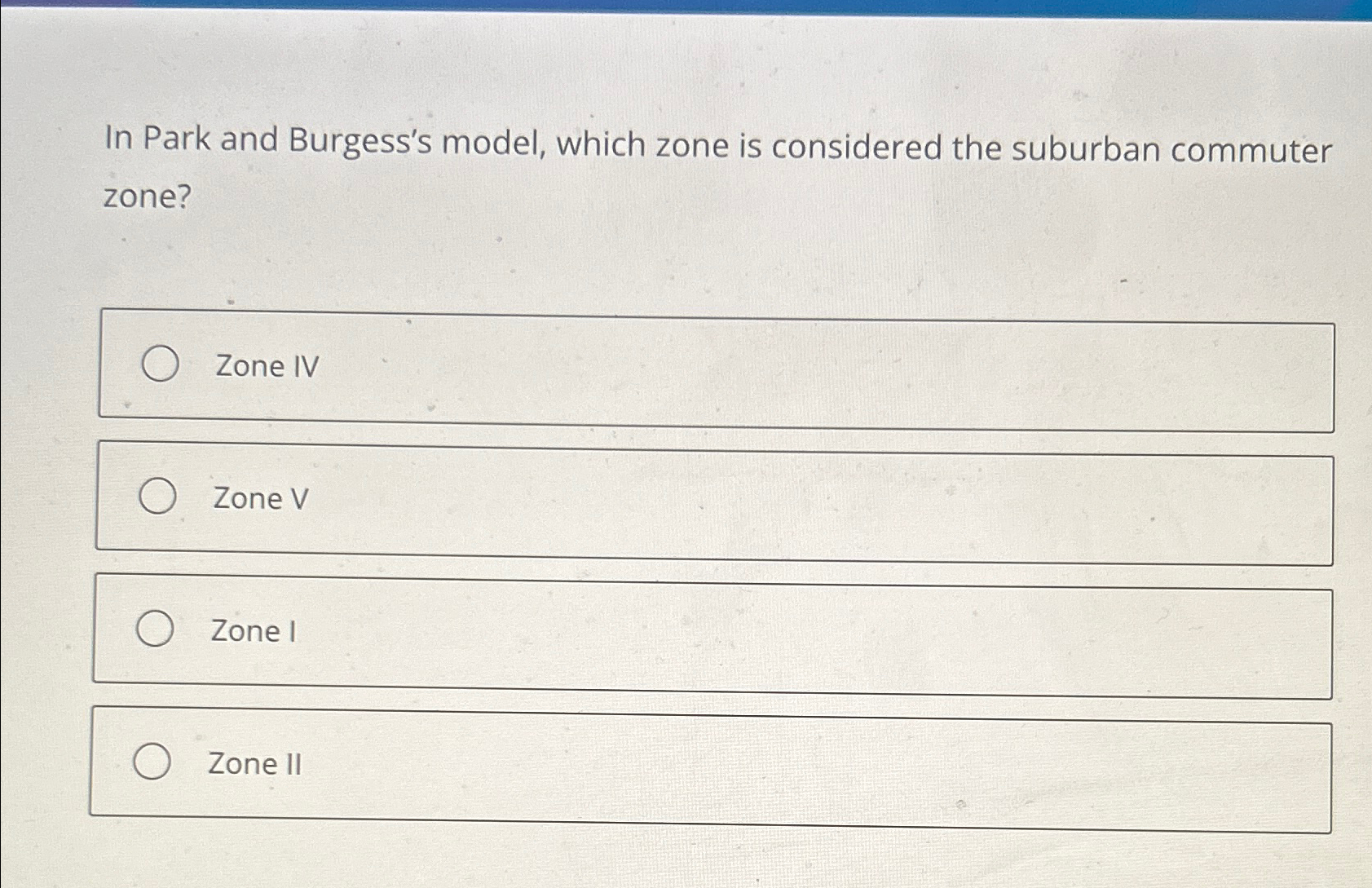 Solved In Park and Burgess's model, which zone is considered | Chegg.com