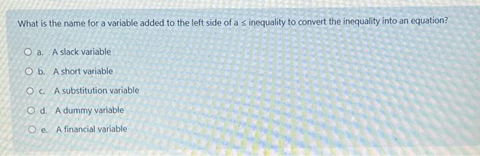 Solved What is the name for a variable added to the left | Chegg.com