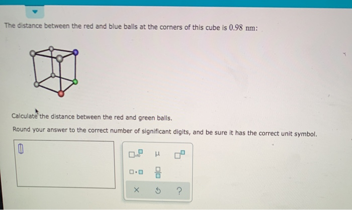 Solved The distance between the red and blue balls at the | Chegg.com