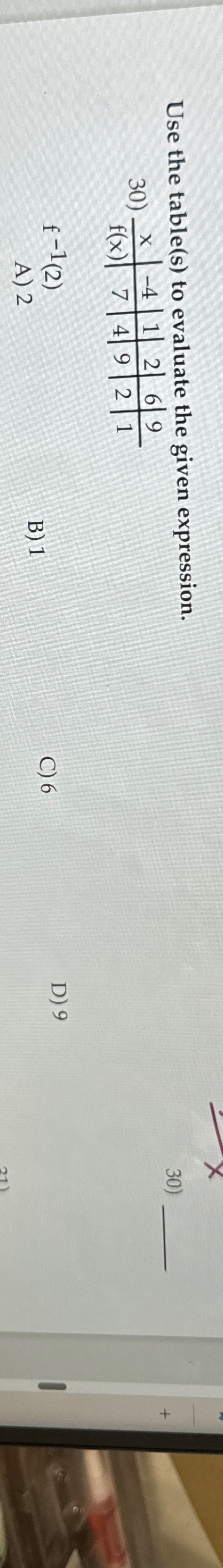 Solved Use the table(s) ﻿to evaluate the given | Chegg.com