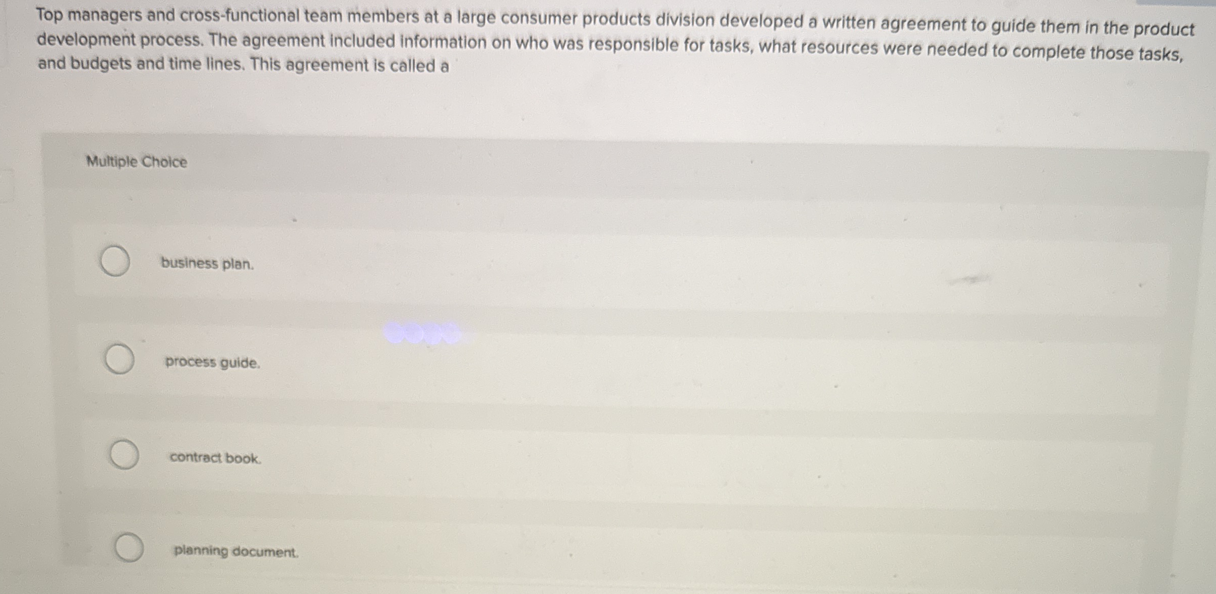 Solved Top managers and cross-functional team members at a | Chegg.com